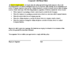 Free Printable Cell Phone Policy Form (GENERIC)