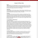 Free Printable Cell Phone Policy Form (GENERIC)