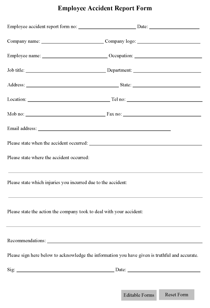 Free Printable Liability Form Template Form (GENERIC)