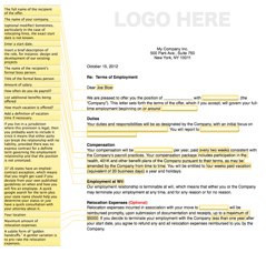 Free Printable Offer Letter Template Form (GENERIC)